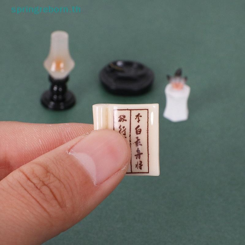 # แฟชั่น TH # 4PCS 1:12 Scale Dollhouse Miniature ปากกาและกระดาษหมึก ...