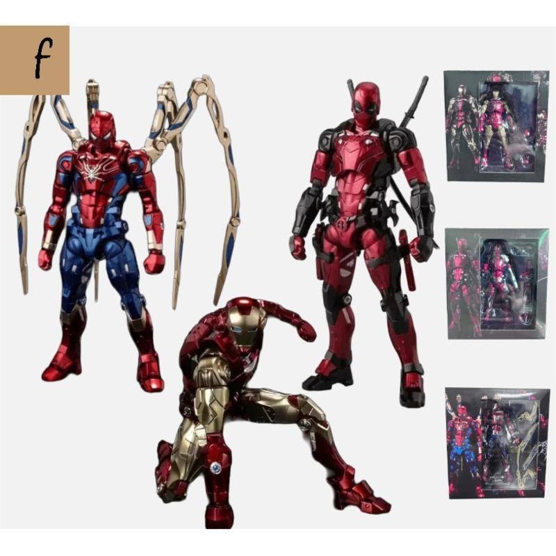 ฟิกเกอร์ Marvel Avengers Deadpool Iron Man Spider-Man Gk Battle Armor ...