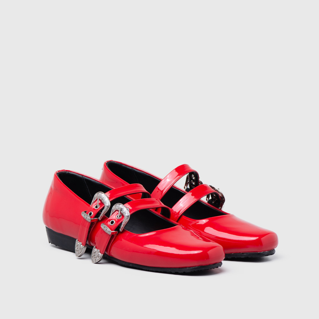 Baleva Flat Shoes Pantera Red | Shopee Thailand