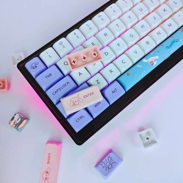 keycaps คีย์แคป Cinnamon Dog Mechanical Keyboard Keycaps Custom 87 ...