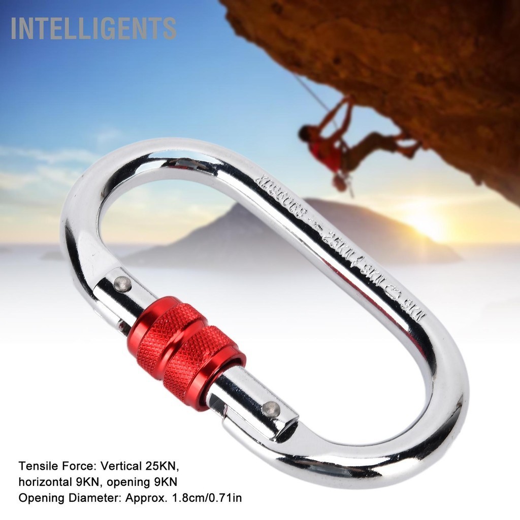 IntelligentS Carabiner ปีนเขาแนวตั้ง 25KN O Ring Spring โหลดสำหรับนักปีนเขานักปีนเขาแบ็คแพ็คเกอร ...