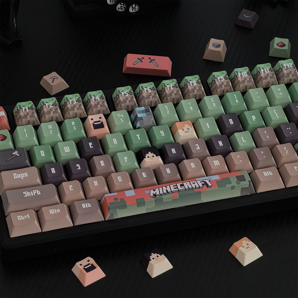 Minecraft Keycap Five-ด้าน Dye Sublimation Cherry Profile PBT Alice ...