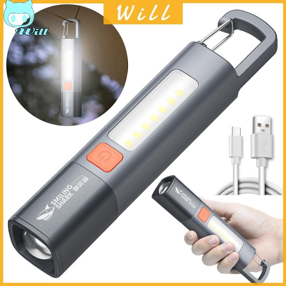 ไฟฉาย LED Smiling Shark SD1023 1 ชิ้น ไฟฉาย XPE สว่างพิเศษ มีตะขอ ไฟ ...