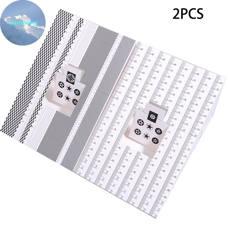 Warmwing 2 ชิ้นพับเลนส์การ์ดโฟกัสเครื่องมือสอบเทียบ AF Micro ปรับไม้บรรทัดแผนภูมิโฟกัสการ์ด TH ...