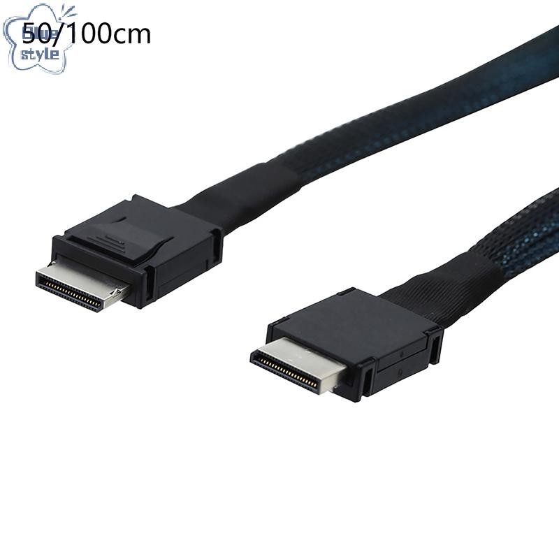 Bluestyle PCIE Oculink SFF 8611 4I ถึง MINI SAS SFF-8611 4I Server Super Speed Cable Data ...