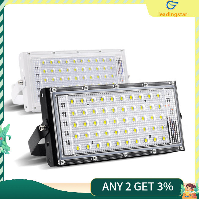 Leadingstar 50W Led ฟลัดไลท์น้ําหนักเบากันน้ํา AC220V สปอตไลท์เปลือกสีดําสําหรับไฟถนนสวนกลางแจ้ง ...