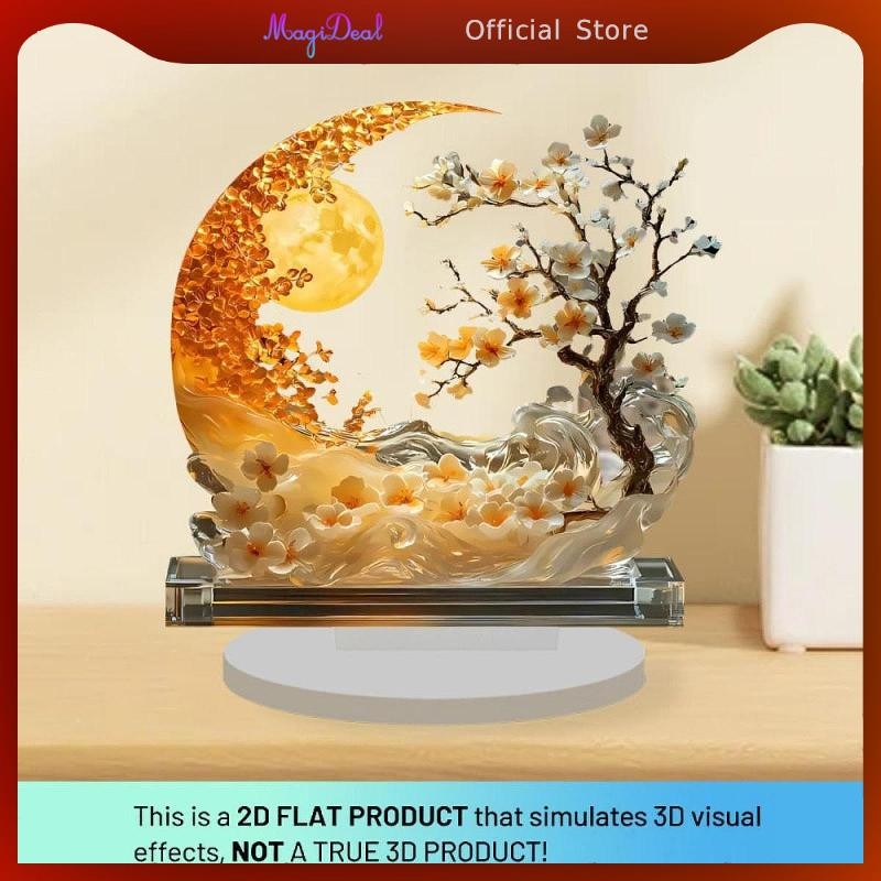 Magideal อะคริลิคตกแต่งดวงจันทร์ 2D Plum Blossom สําหรับห้องนั่งเล่นใน ...