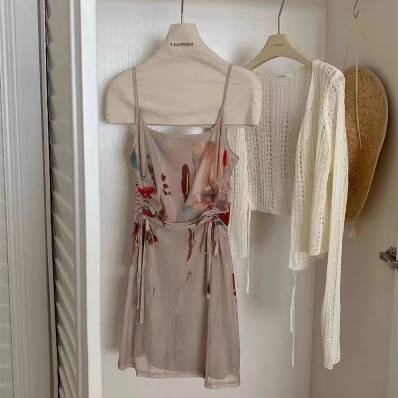 คาร์ดิแกนถักสำหรับผู้หญิง ฤดูร้อนใหม่ ดีไซน์บางหลวม แบบชอล์ก 7W70 ของ ...