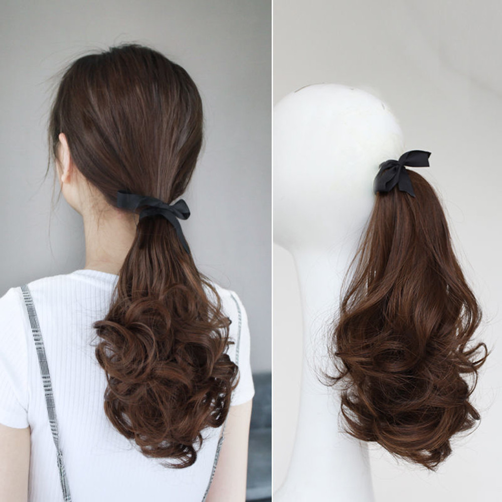 Big Waves วิกผมหางม้าผูกสายรัดมีสไตล์ DIY ยาวสไตล์วิกผมสําหรับผู้หญิง ...