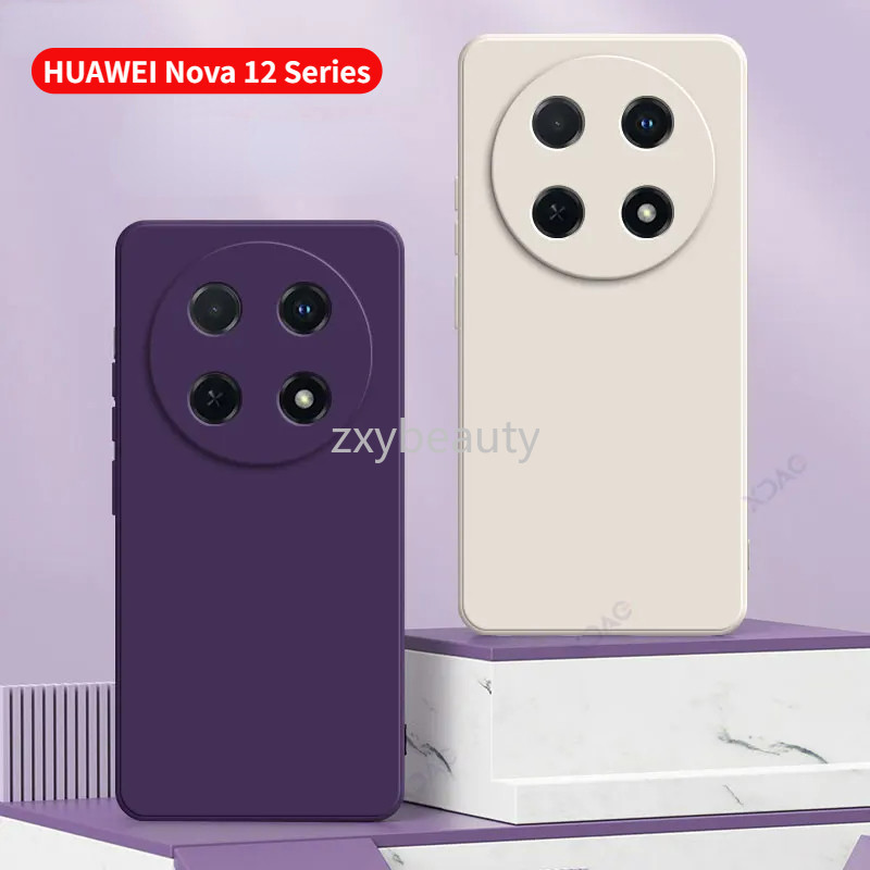 ปลอกสําหรับhuawei Nova 12i 12S 12SE 12 4G 5G 2024 เคสโทรศัพท์ซิลิโคนเหลวยางสแควร์นุ่มสําหรับ ...