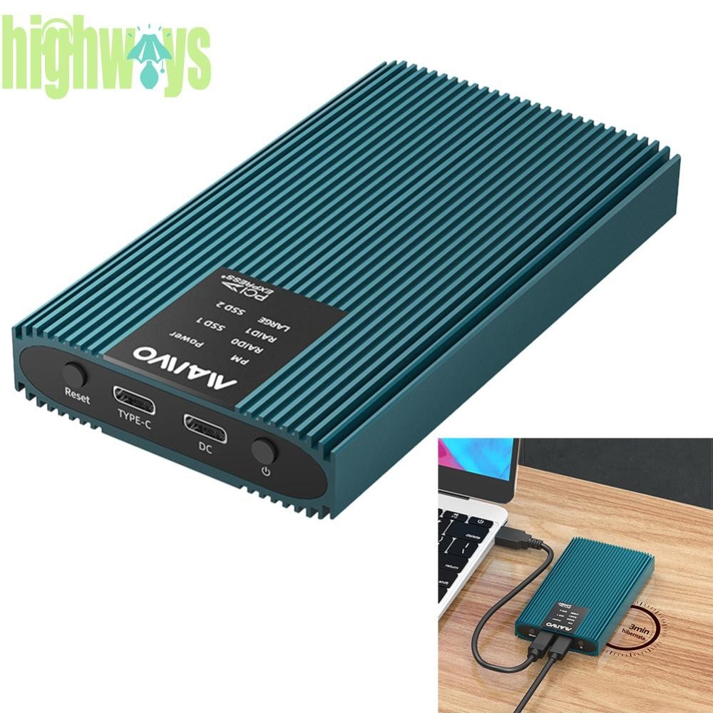 Dual Bay NVMe RAID Enclosure USB3.2 GEN2x2 20Gbps M.2 NVMe SSD Reader เ ...