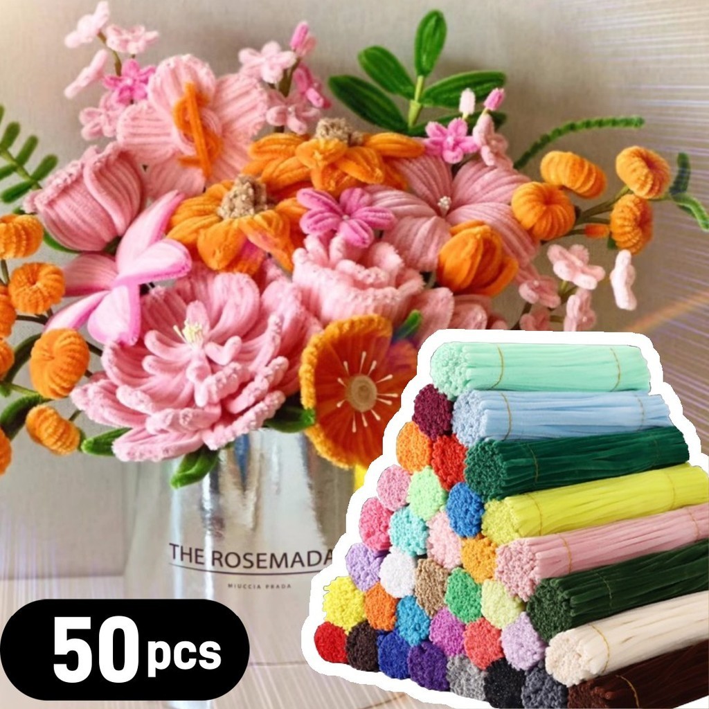 สีร ้ อน 50PCS สีสัน Twisted Stick Rod Creative DIY Handcraft Twisting ...