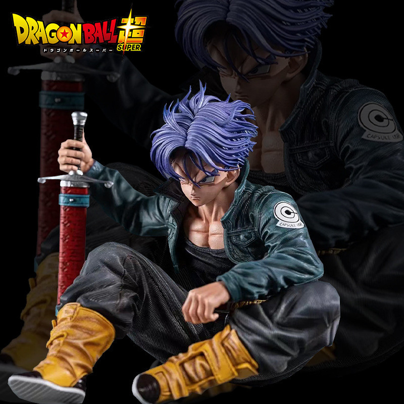10 ซม.Dragon Ball Trunks Action Figure Torankusu นั่งตําแหน่ง Figurine ...