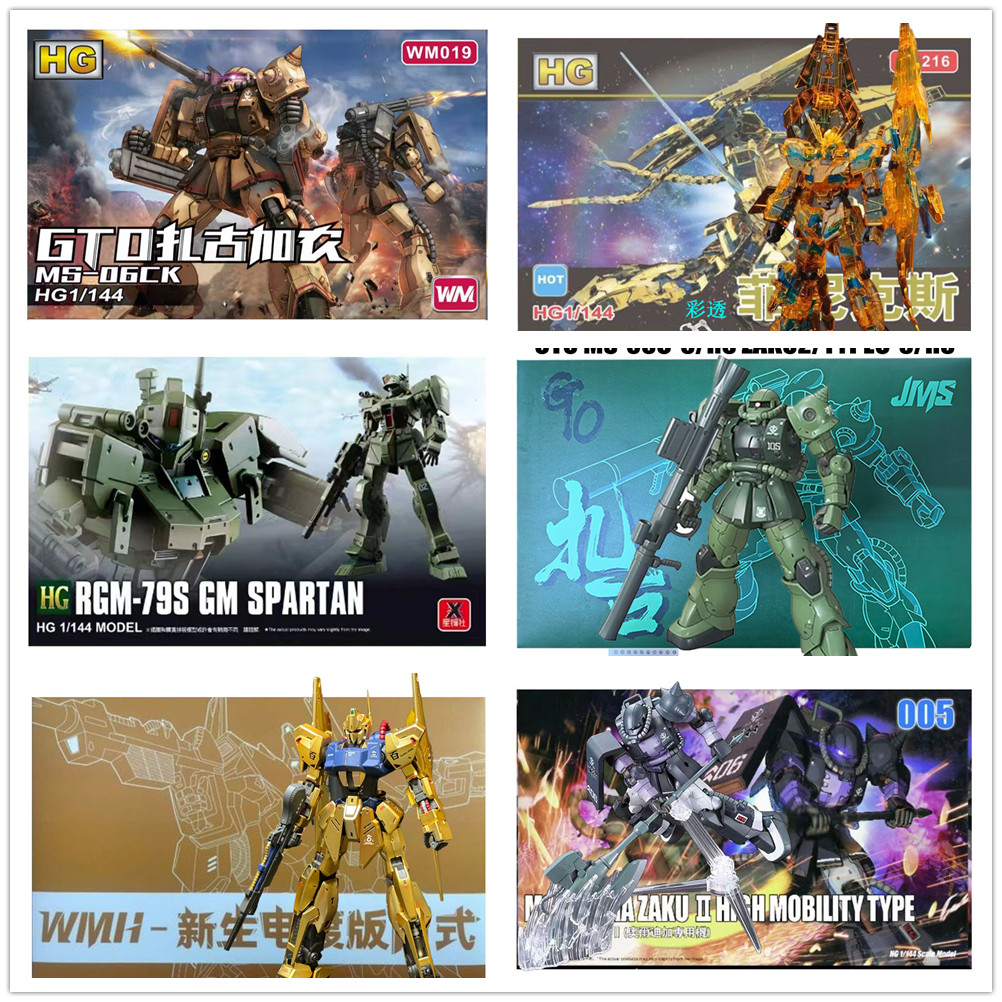 Gm Spartan Gundam HG MS-06CK Zaku Half Cannon Rx-78-2 HG Zaku Unicorn Phenex โปร่งใส Hyaku Shiki ...