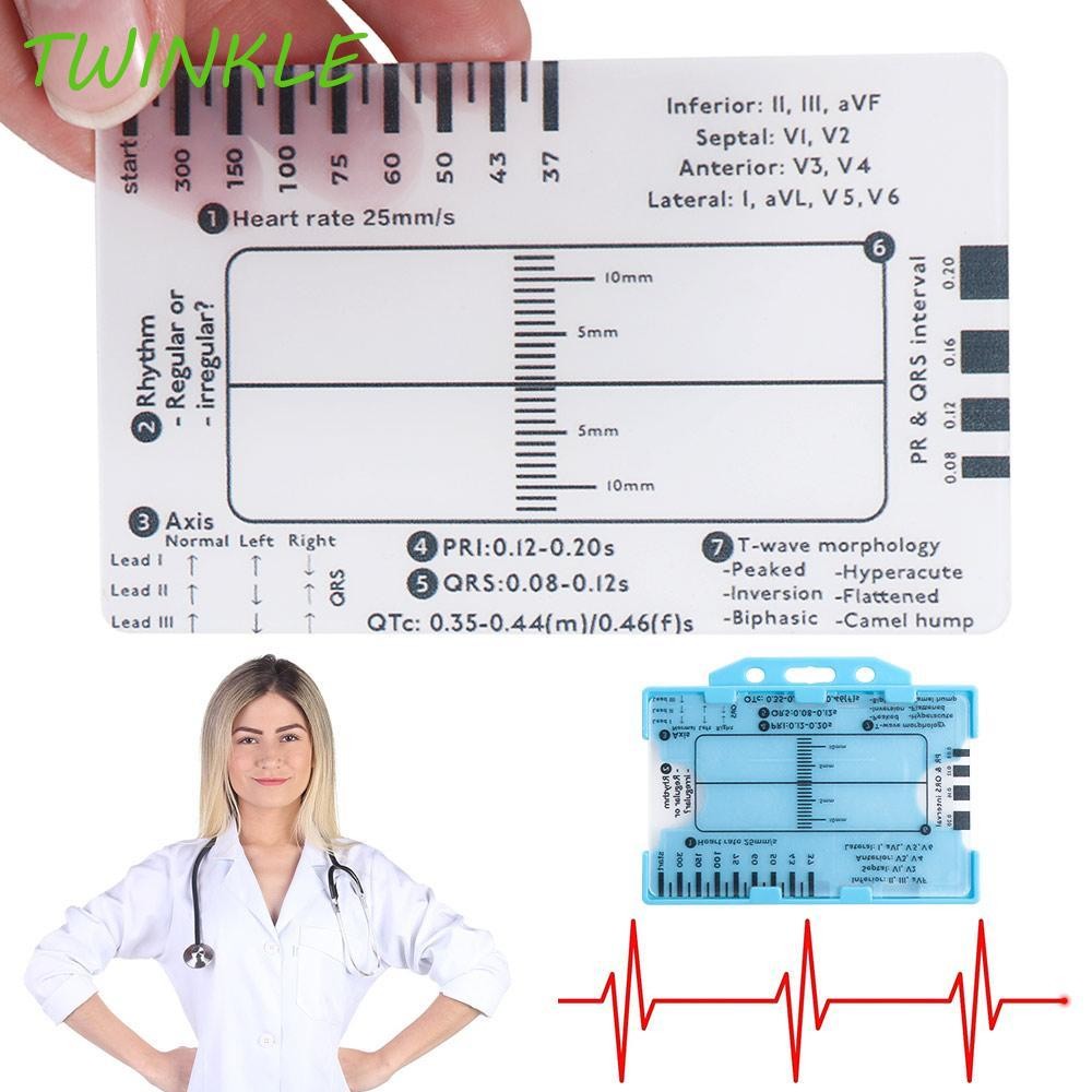 Twinkle1 ECG 7 Step Ruler Card,Interpretation Portable Pocket ECG/EKG ...