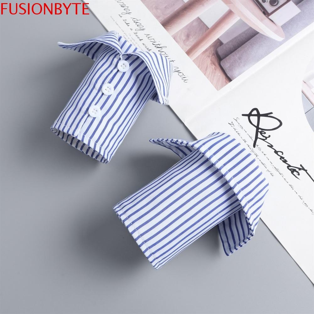 Fusionbyte เสื้อลายทางคอปกปลอม,แขนมือปลอม Commute ที่ถอดออกได้,เรียบง่ายสบายตกแต่งสวมใส่ข้อมือ ...