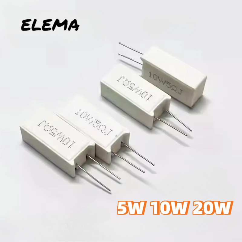 2/5pcs ซีเมนต์แนวตั้งความต้านทาน 5W 10W 20W 5% 1R-1K 4.7R 10R 20R 100R 470R 510R 680R โอห์ม RX27 ...