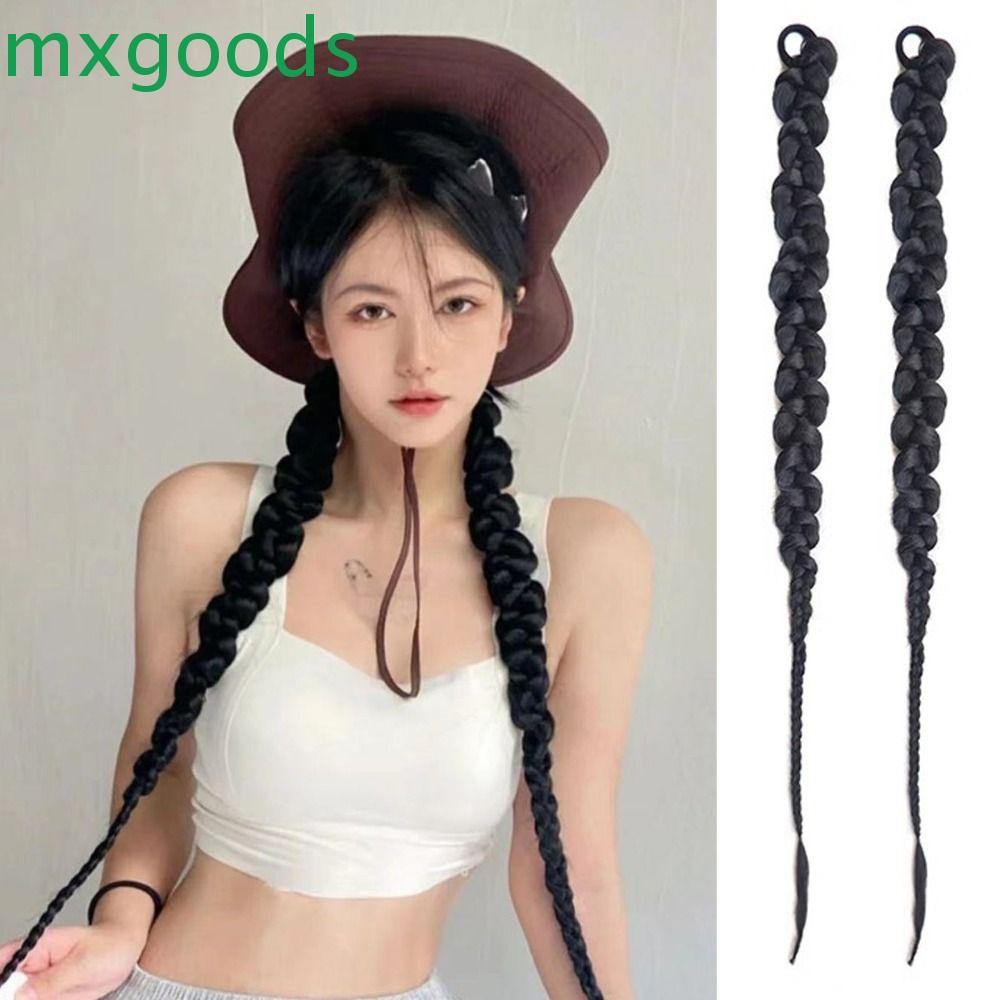 Mxgoods สายรัดถักเปียมวย,ถักเปียยาวสังเคราะห์ธรรมชาติ,ยางรัดฮิปฮอปเย็นปุยต่อขนตาผมหางม้าทุกวัน ...