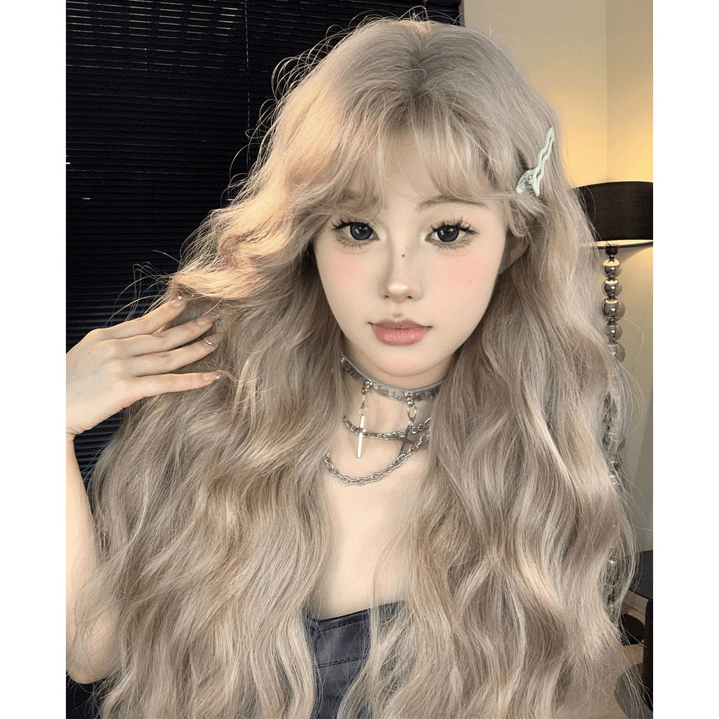 Xu Chang สไตล์ใหม่วิกผมสาวร้อนเส้นใยเคมีผมผ้าไหม Aoki สีเทาผมยาวหญิง ...