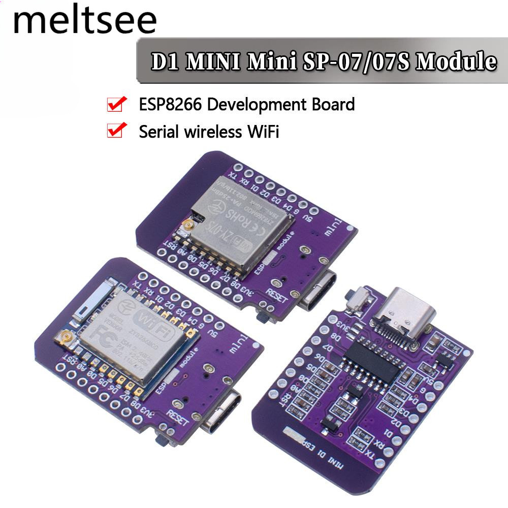 บอร์ดไมโครคอนโทรลเลอร์ D1 Mini TYPE-C ESP8266 ESP-07/07S CH340G USB D1 Mini WIFI D1 Mini NodeMCU ...
