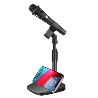 ขาตั้งไมโครโฟนตั้งโต๊ะแบบปรับได้ Enhanced Tabletop Mic Stand พร้อมฐานสำหรับโทรศัพท์และแท็บเล็ต ...