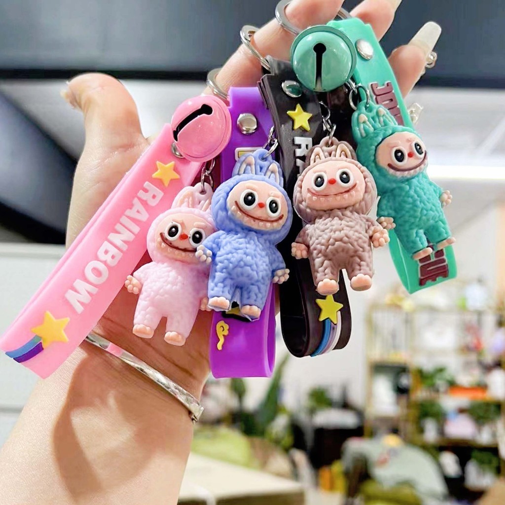 Labubu Monster ไวนิล Face พวงกุญแจหัวใจลึกลับเดสก ์ ท ็ อปของเล ่ นคู ่ ...
