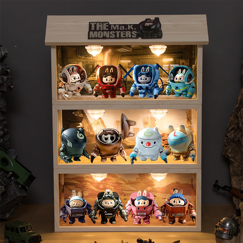 P POPMART labubu Yokoyama Hiroshi Ma.k.Mecha Series กล่องฉากปริศนา 4B7Z ...