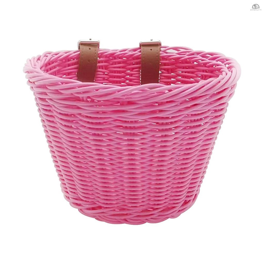 Skhw เด็กจักรยานด้านหน้าตะกร้าจักรยานแขวนตะกร้าจักรยาน PP หวายทอตะกร้า ...