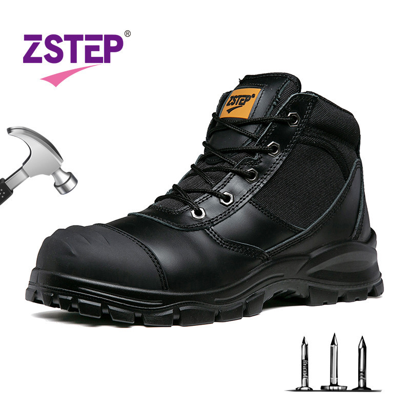 ZSTEP รองเท้านิรภัย Safety shoes รองเท้าหัวเหล็ก สีดำ รองเท้าทำงานซิป ...