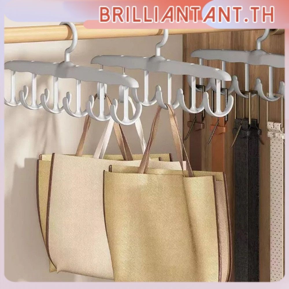 Multi-Functionแขวนหมุนได้Tie Rack Braแขวนกันลื่นแขวนสำหรับตู้เสื้อผ้า6 ...