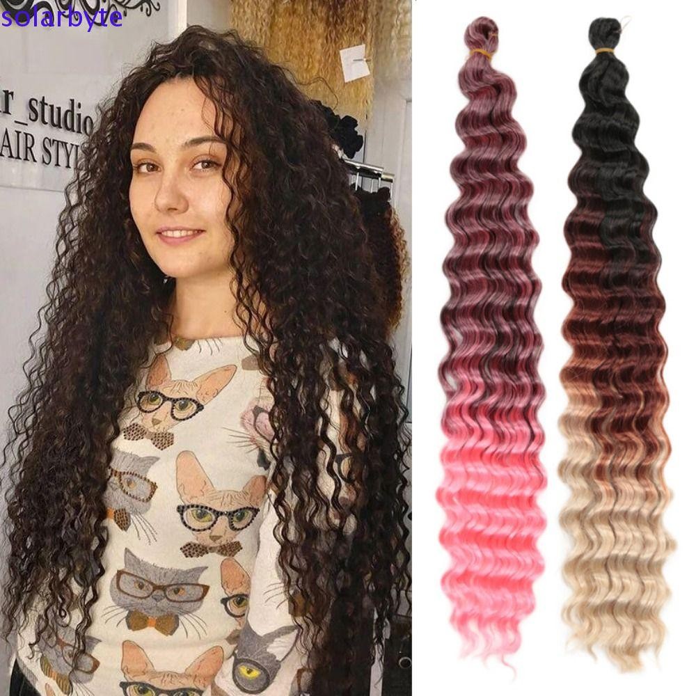 Solarbyte Deep Twist โครเชต์ผม, Water Wave ผู้หญิงสังเคราะห์ Braid ผม, 22 นิ้วผม DIY Ombre Afro ...