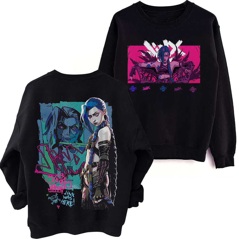 Hot Anime Jinx-Arcane เสื้อกันหนาว Harajuku แขนยาวขนาดใหญ่เพลงยอดนิยม ...