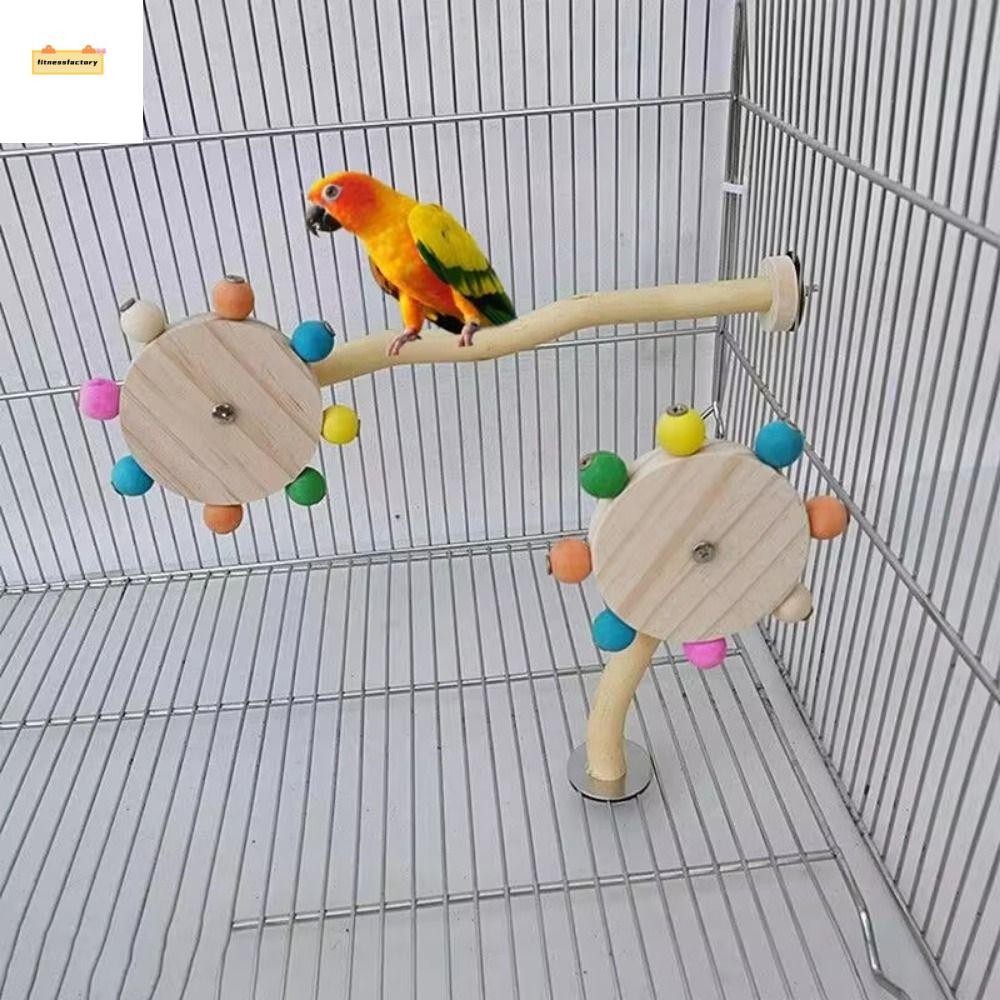 Fitnessfactory ไม้ Interactive Bird Stand, หมุนลูกไม้ธรรมชาตินกแก้วหมุน ...