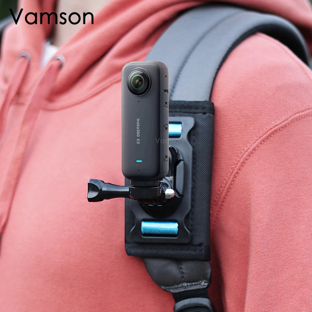 Vamson for Insta360 X3 Accessories 360 Degree Rotary Backpack Clip ...