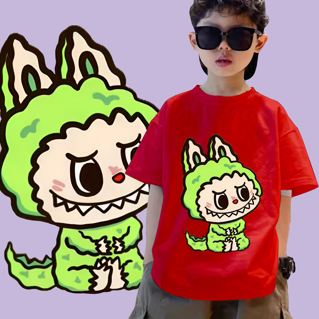 2024 แฟชั ่ นการ ์ ตูนเด ็ กเสื ้ อยืด Labubu Labu Boo Pop Mart การ ...