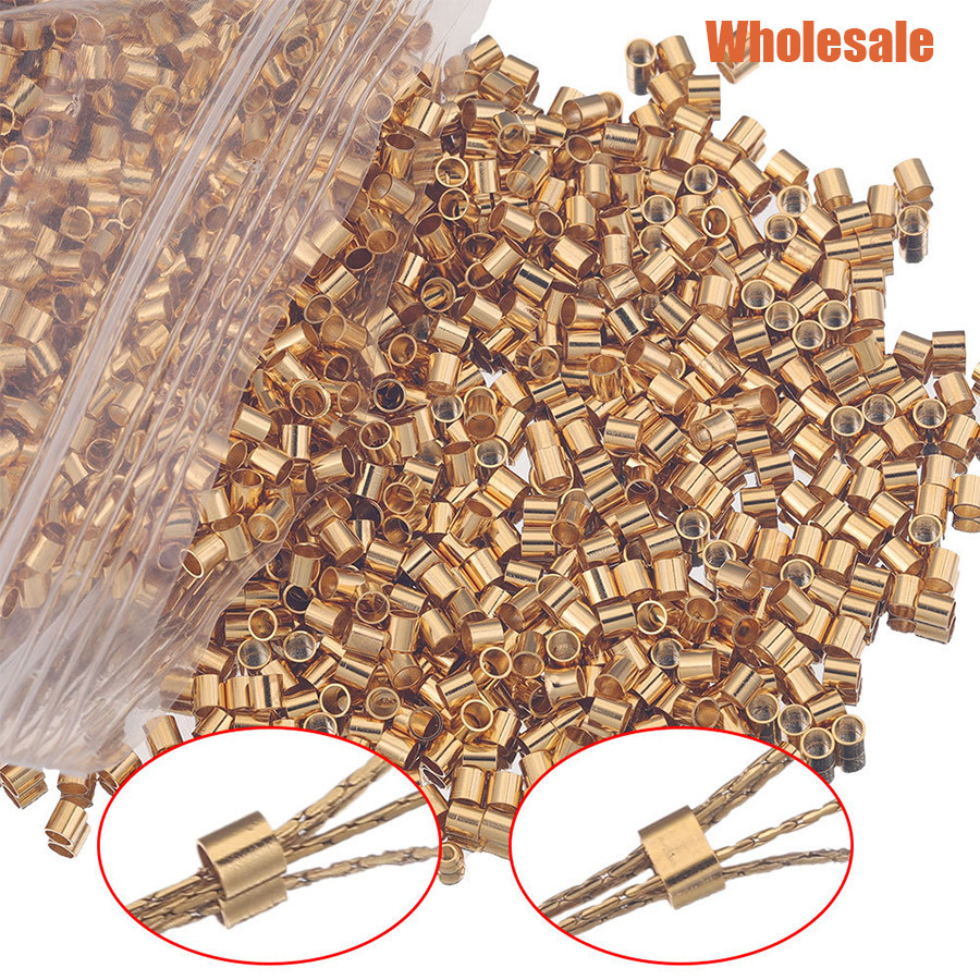 500/300pcs 1.5/2mm กระบอกปลายลูกปัด Mini Alloy Stopper Spacer Gold ...