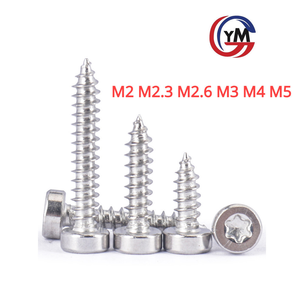[ Ymh ] 304 สแตนเลสหัวถ ้ วยบาง Torx Self-Tapping สกรูหัวทรงกระบอก Anti-Theft สกรูไม ้ สกรู M2M2 ...