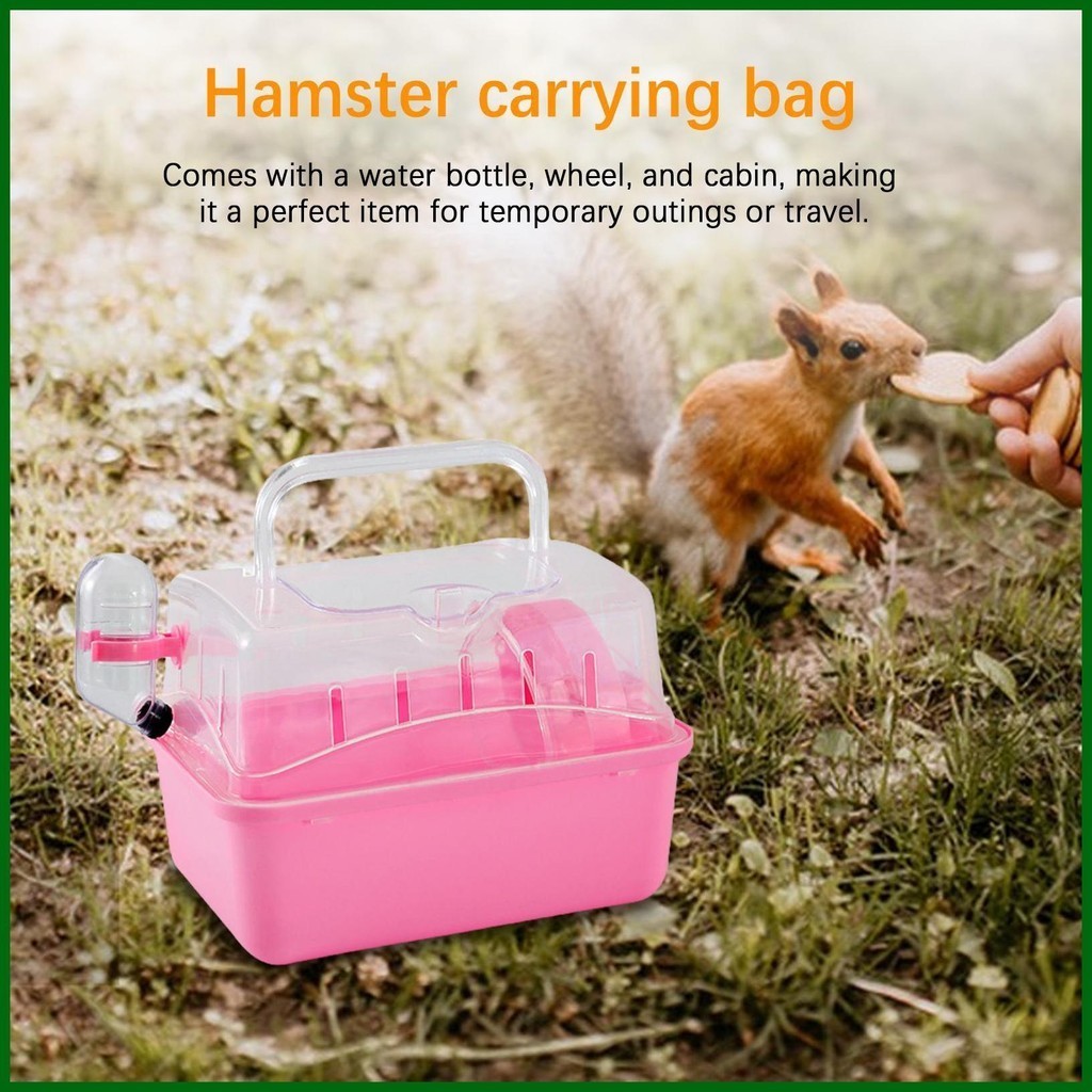 หนูแฮมสเตอร ์ Carrier Cage Rabbit Travel Carrier แบบพกพา Travel Carrier ...
