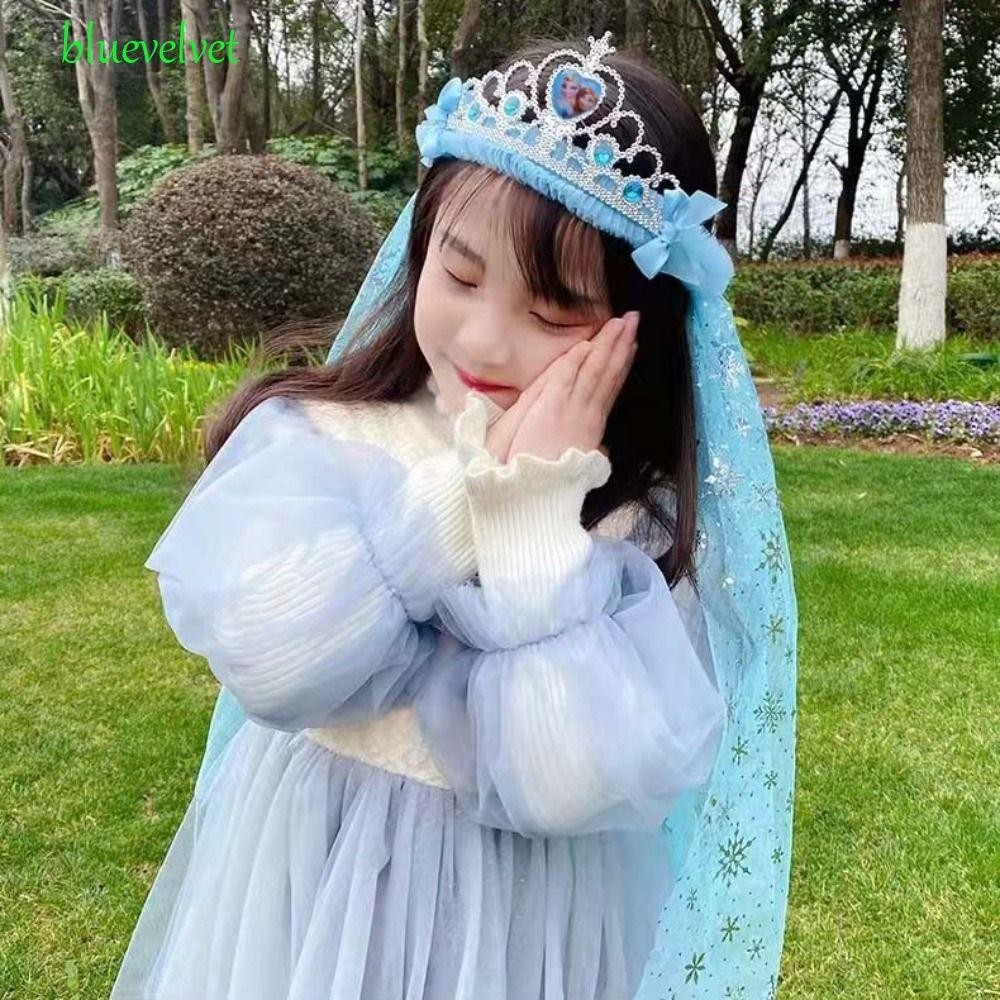 Bluevelvet Princess Crown Gauze Headband, เลื่อมตาข่าย Rhinestone Tiara ...