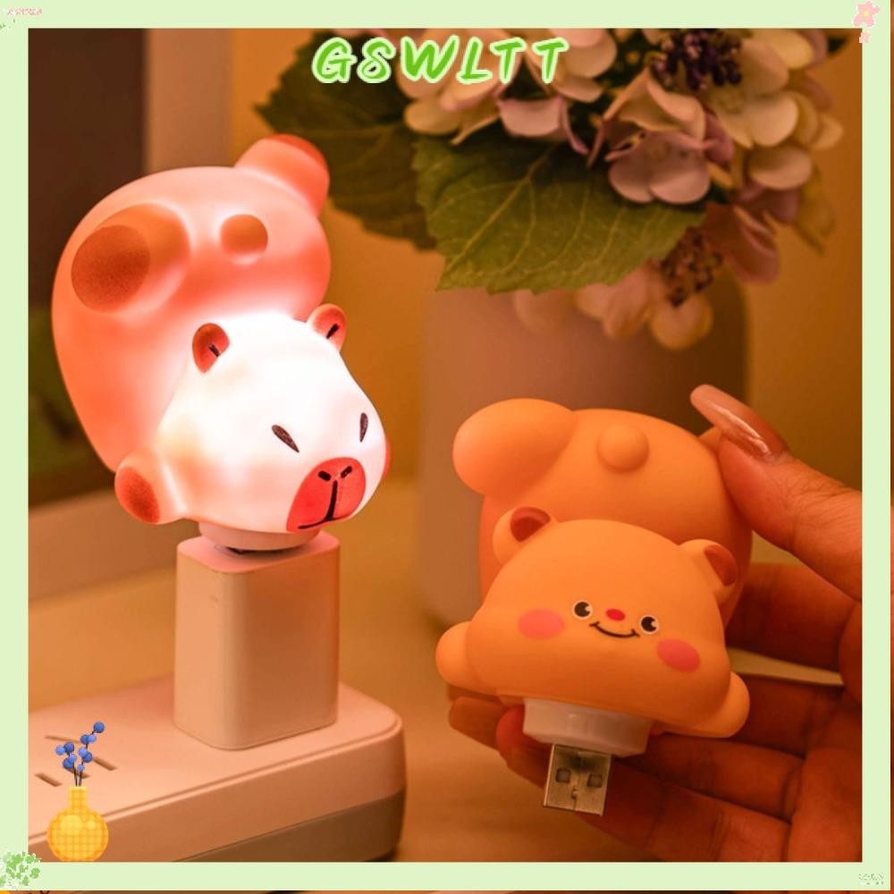 Gswltt Capybara ไฟตกแต่งห้องนอน, USB Powered น่ารักการ์ตูนเนยหมีไฟ ...
