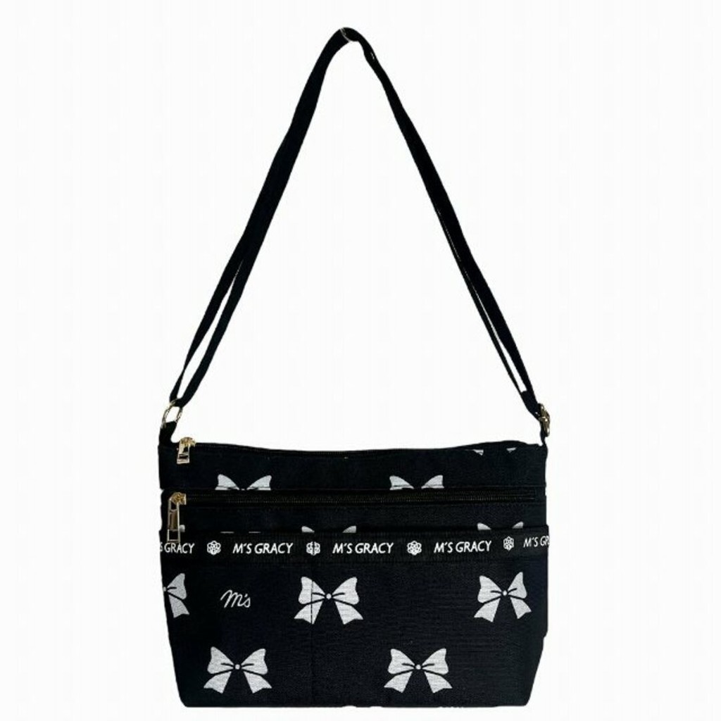 Ms Gracy Gracy 24SS กระเป๋าสะพายลายริบบิ้น สีดํา ส่งตรงจากญี่ปุ่น มือสอง | Shopee Thailand