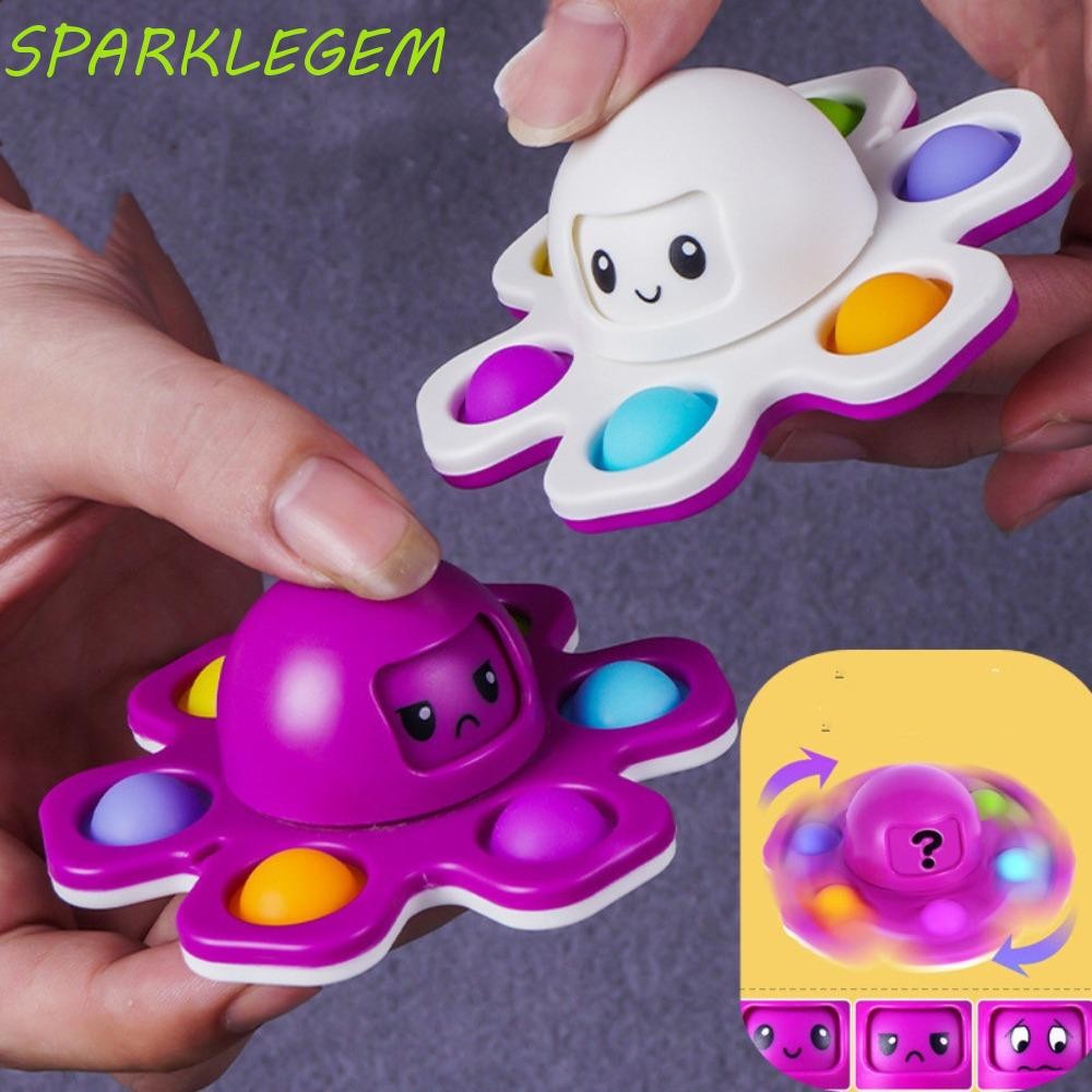 Sparklegem ซิลิโคน Interactive Spinner, เปลี่ยนพลาสติก Flip Octopus ...
