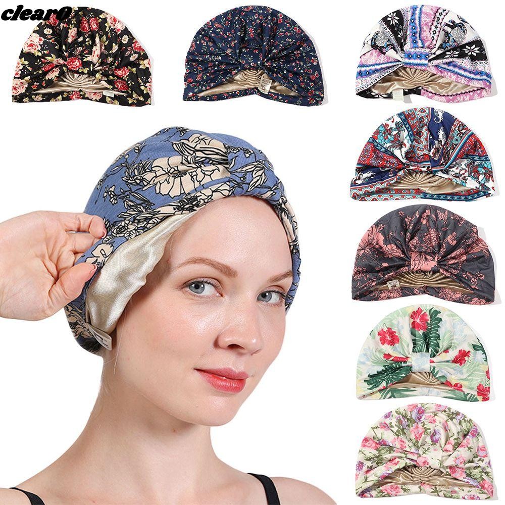Clear0 หมวกผ้าโพกหัว Knot จีบผ้าฝ้ายซาตินซับ Soft Bonnet | Shopee Thailand