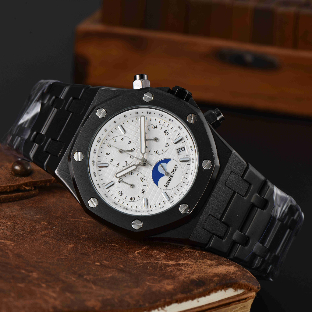 Ap AP Epi Quartz Movement สีดํา Retro Casual นาฬิกาข้อมือแนวโน้มคลาสสิก ...