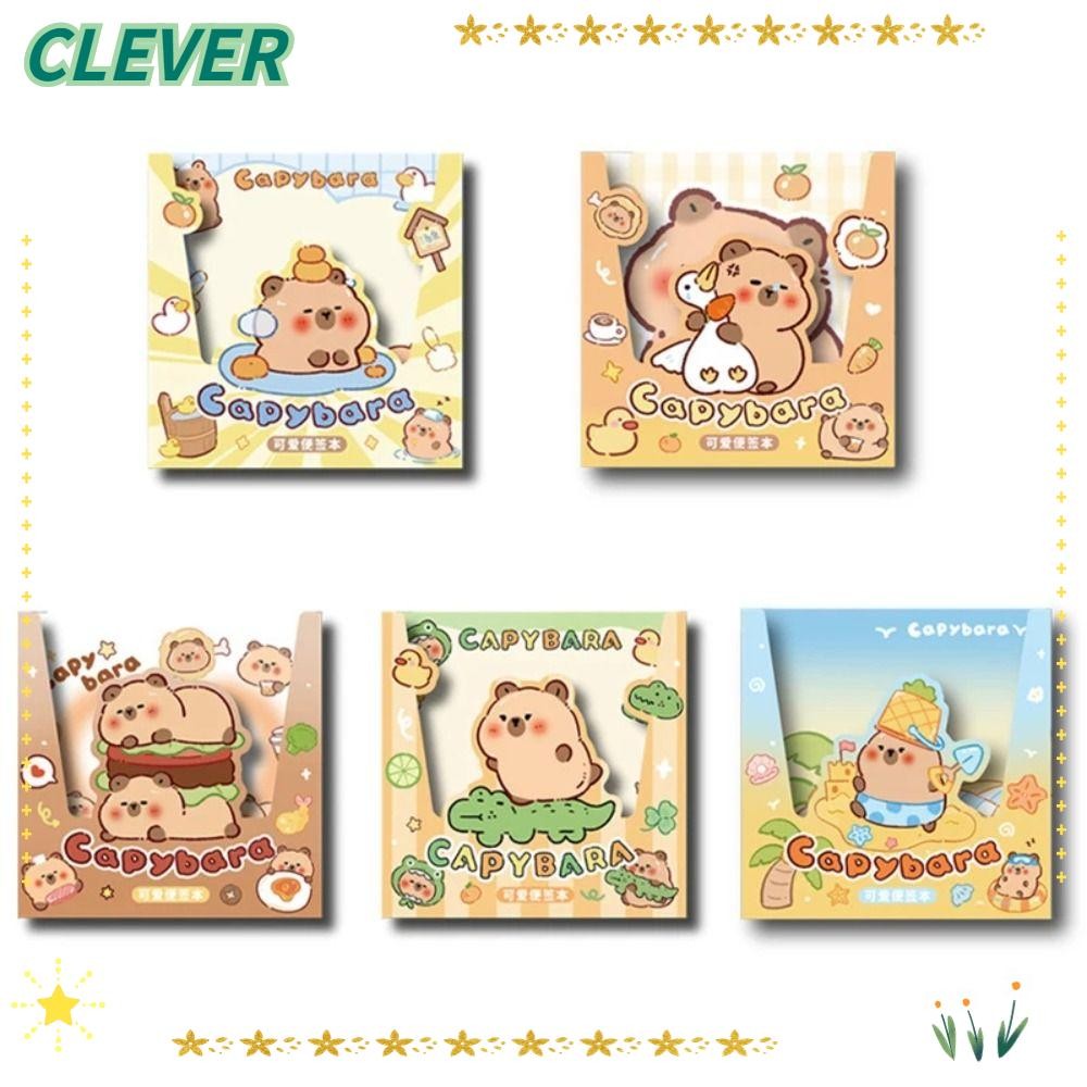 Clever 200 แผ่น/กล่อง Non Sticky Note Book, Pull-out Type Cute Capybara ...