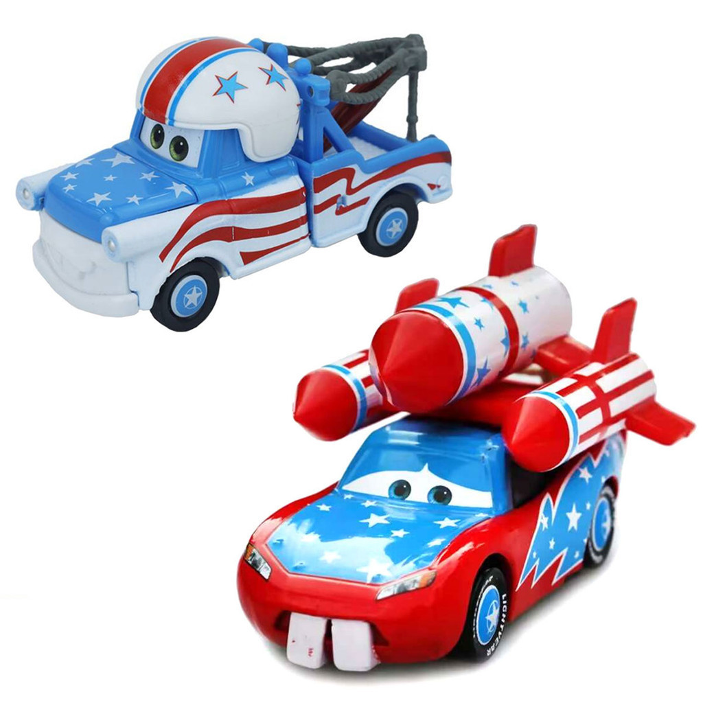 Pixar Cars Rocket Fireworks McQueen หมวกกันน ็ อค Mater Diecast รุ ่ น ...