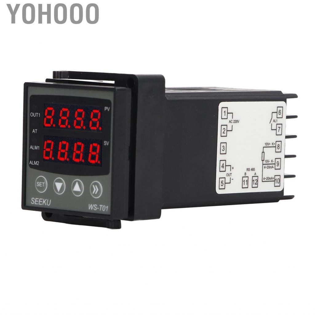 Yohooo Digital Temperature Control Meter DC 24V Dual Display ABS Housing PID Controller for ...