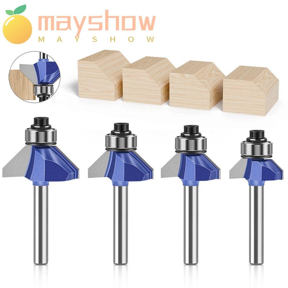 Mayshow Chamfer Router Bit, 1/4 นิ้ว Shank งานไม้ Groove Bevel Edge ...