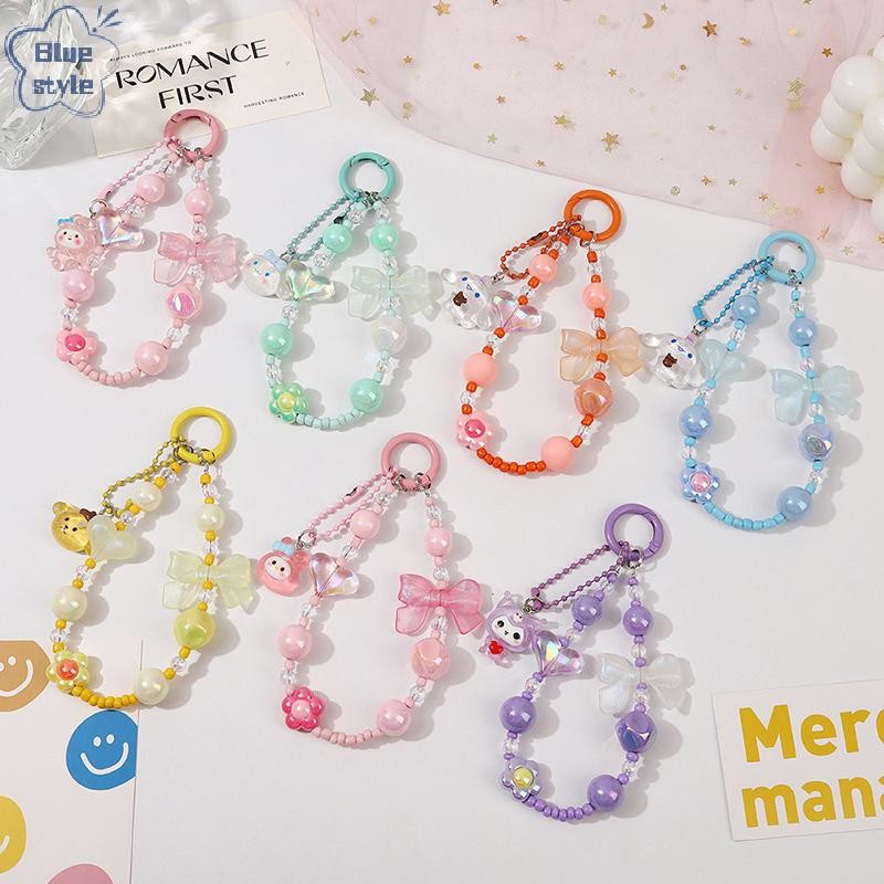 Bluestyle Candy สีโทรศัพท์โซ่สั้น Charm สายรัดข้อมือ Keycord โทรศัพท์มือถือ Lanyard สาวพวงกุญแจ ...