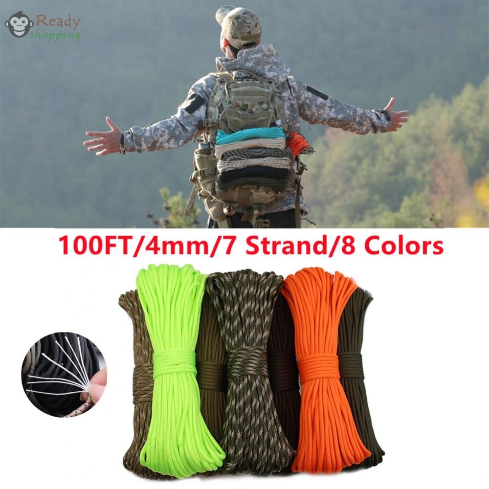 ทนต่อการสึกหรอ 7 Strand Core Paracord 100FT เชือกปีนเขาอุปกรณ์กลางแจ้ง ...